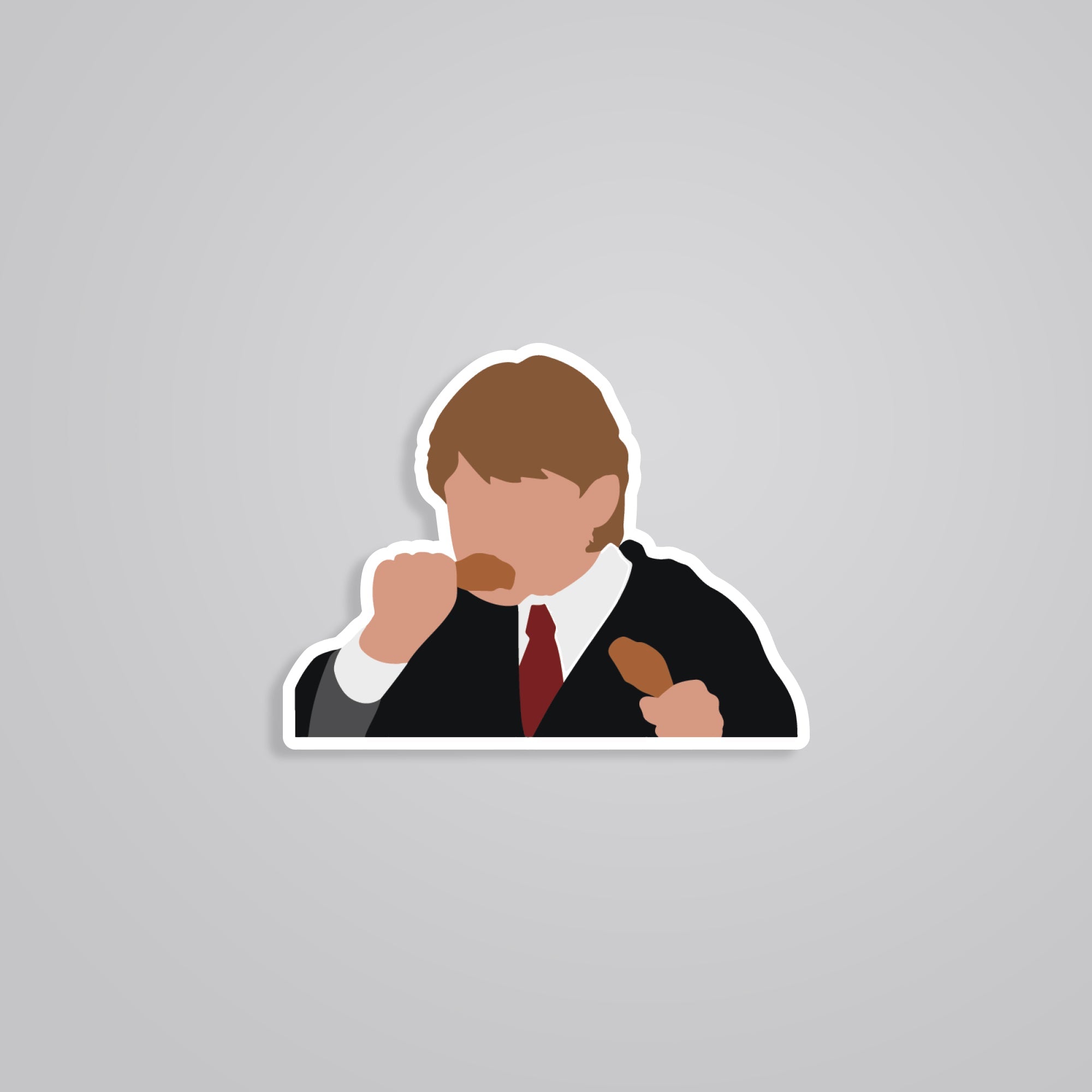 Ron Eating Harry Potter Sticker - Whimsical Wizardry in Every Bite