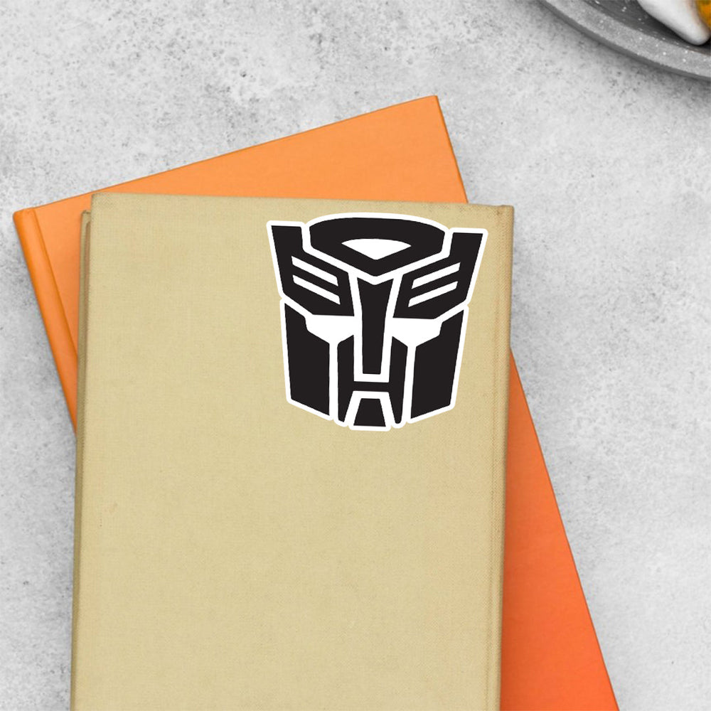 Transform Your Style with our Black & White Transformers Logo Sticker ...