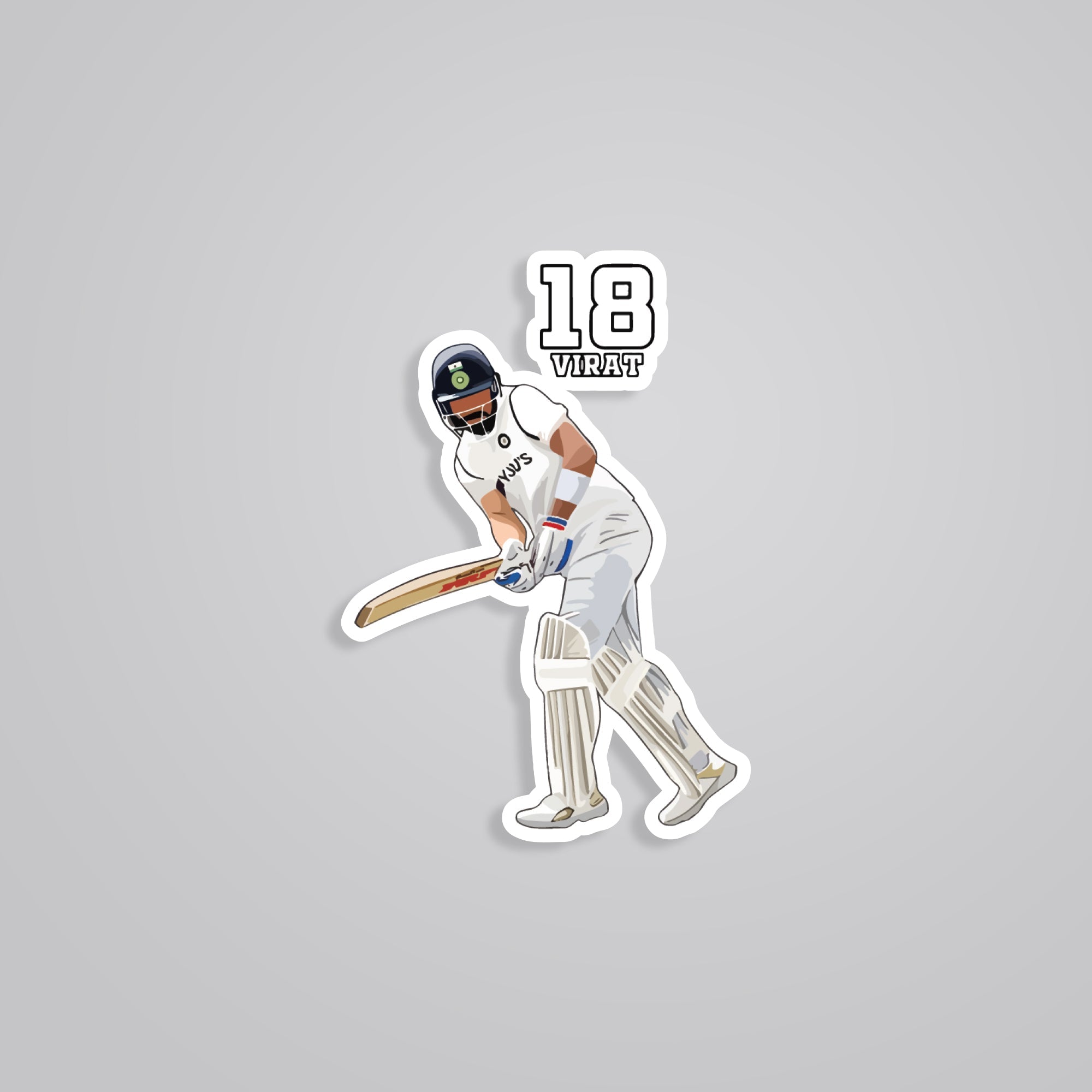 Virat in Action Sports Sticker - Capture the Dynamism of Cricket's Finest