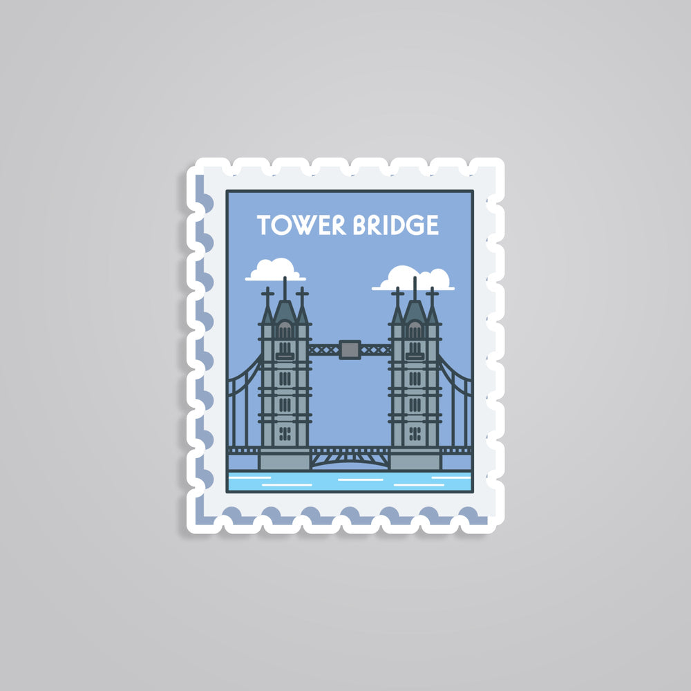 Tower Bridge Post Stamp Sticker - Iconic London Landmark Adorned with ...