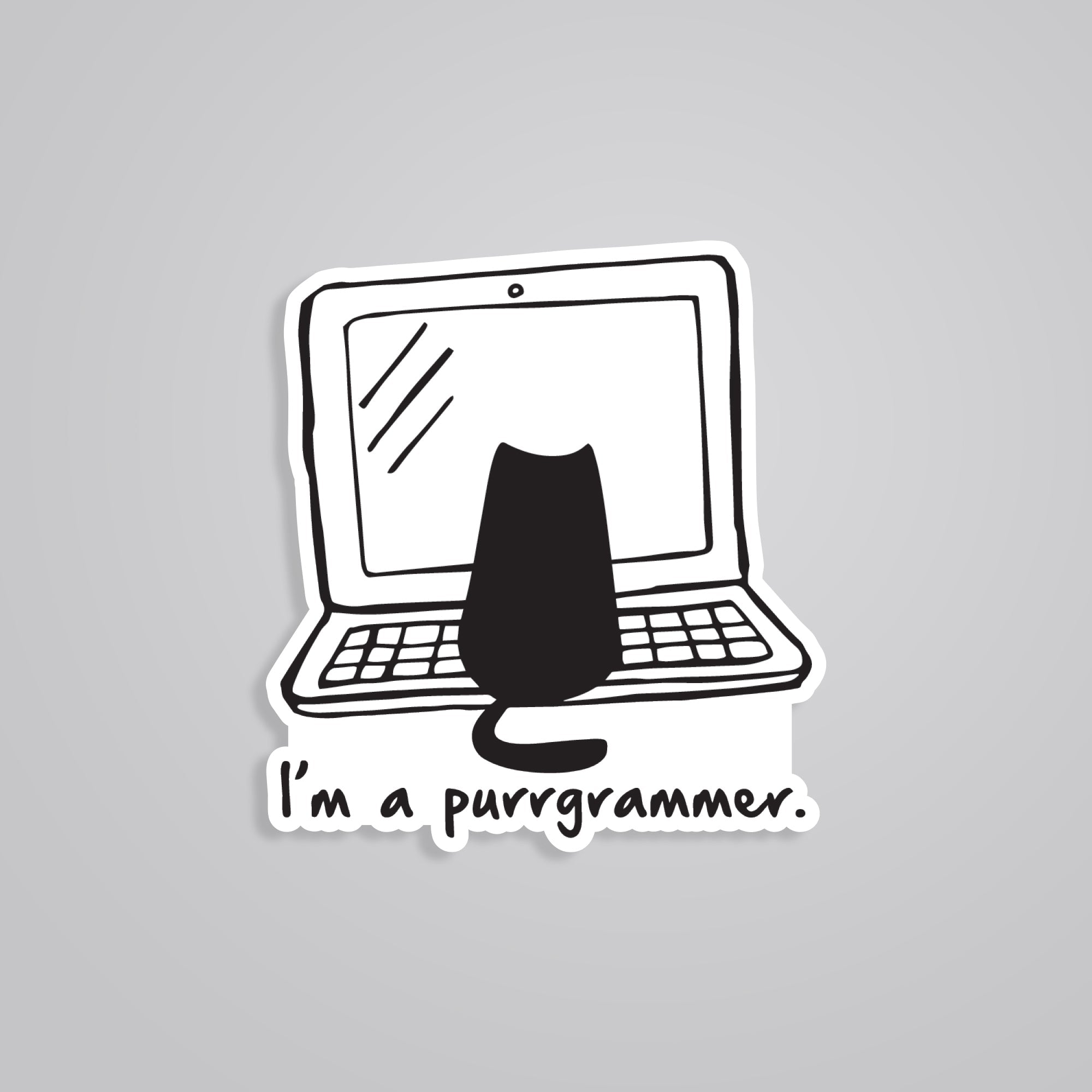 I'm a Purrgrammer Sticker - Declare Your Love for Coding with Feline Charm