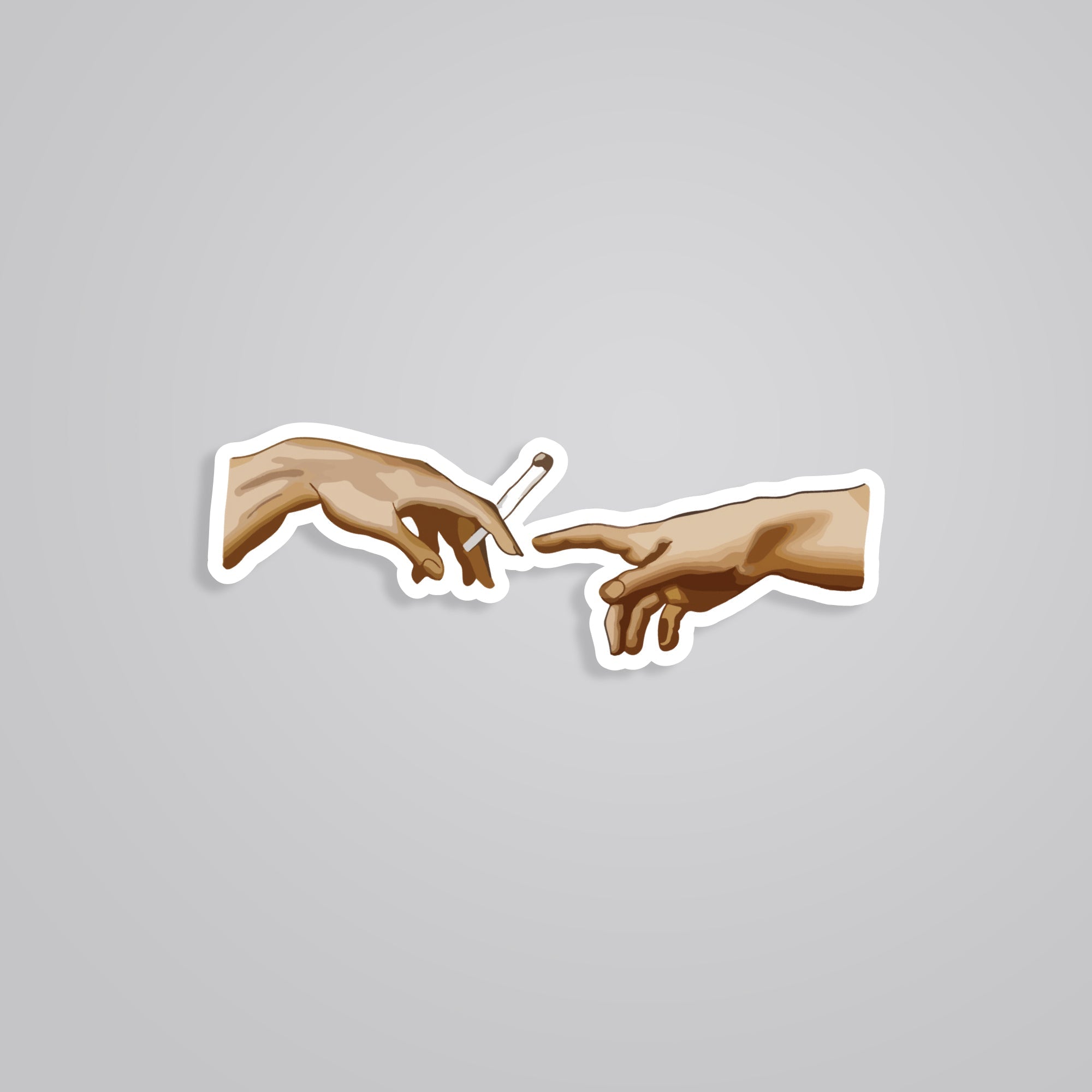 Quirky Art of Hands With Cig Sticker - Expressive and Edgy Decal for ...