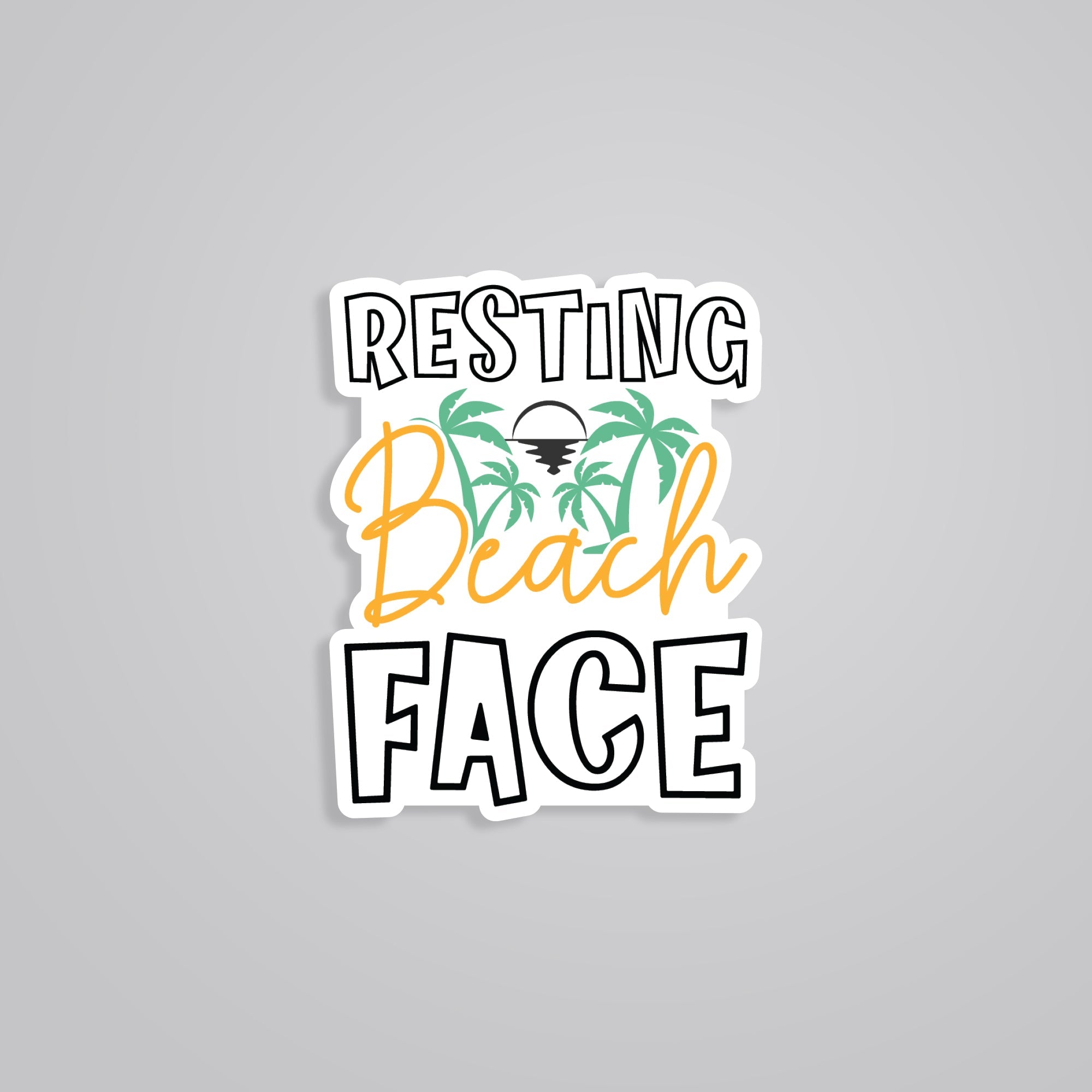 Resting Beach Face Sticker - Channel Coastal Vibes with a Hint of Sass