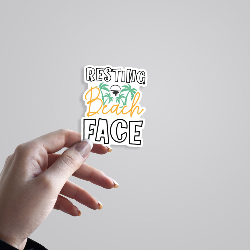 Resting Beach Face Sticker - Channel Coastal Vibes with a Hint of Sass