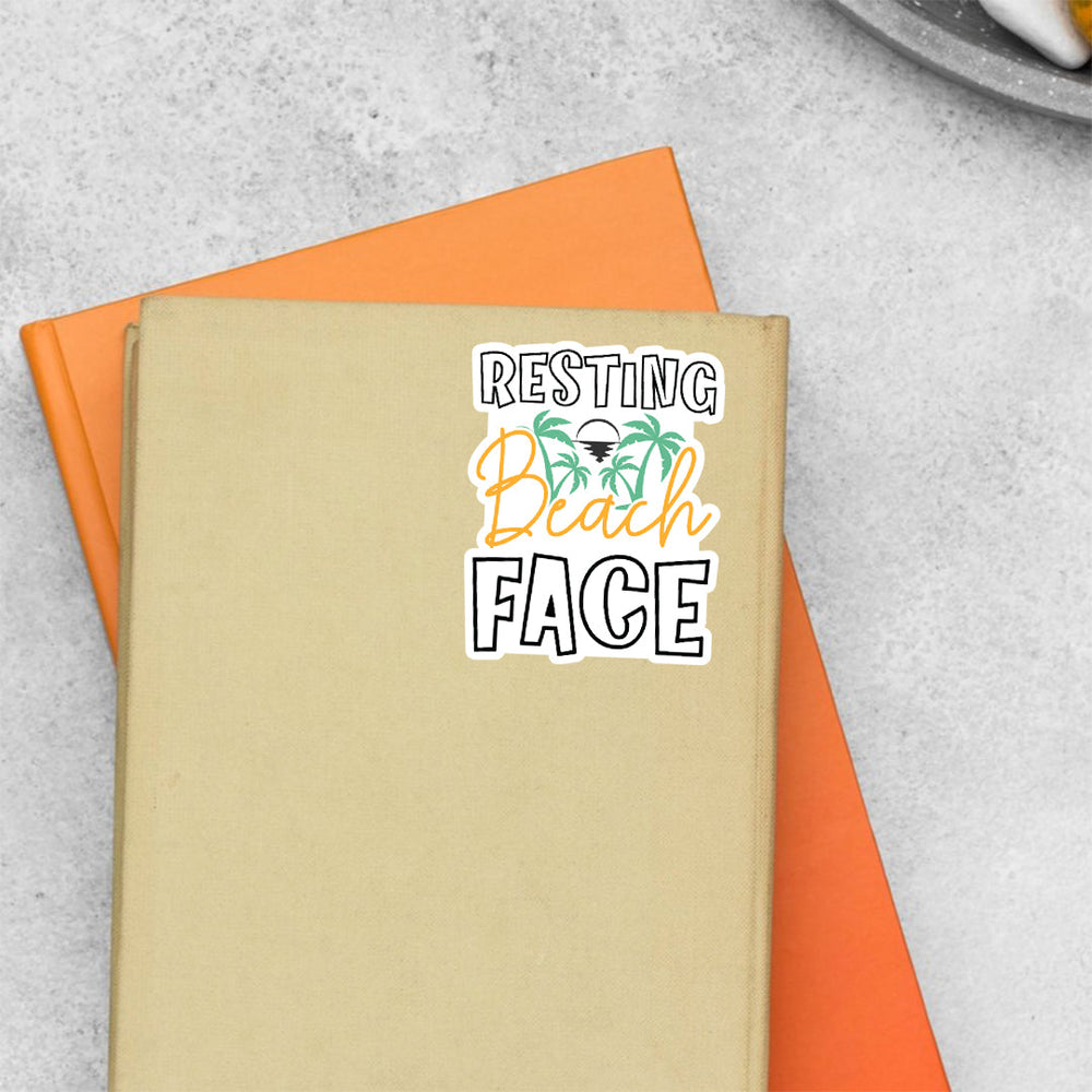 Resting Beach Face Sticker - Channel Coastal Vibes with a Hint of Sass