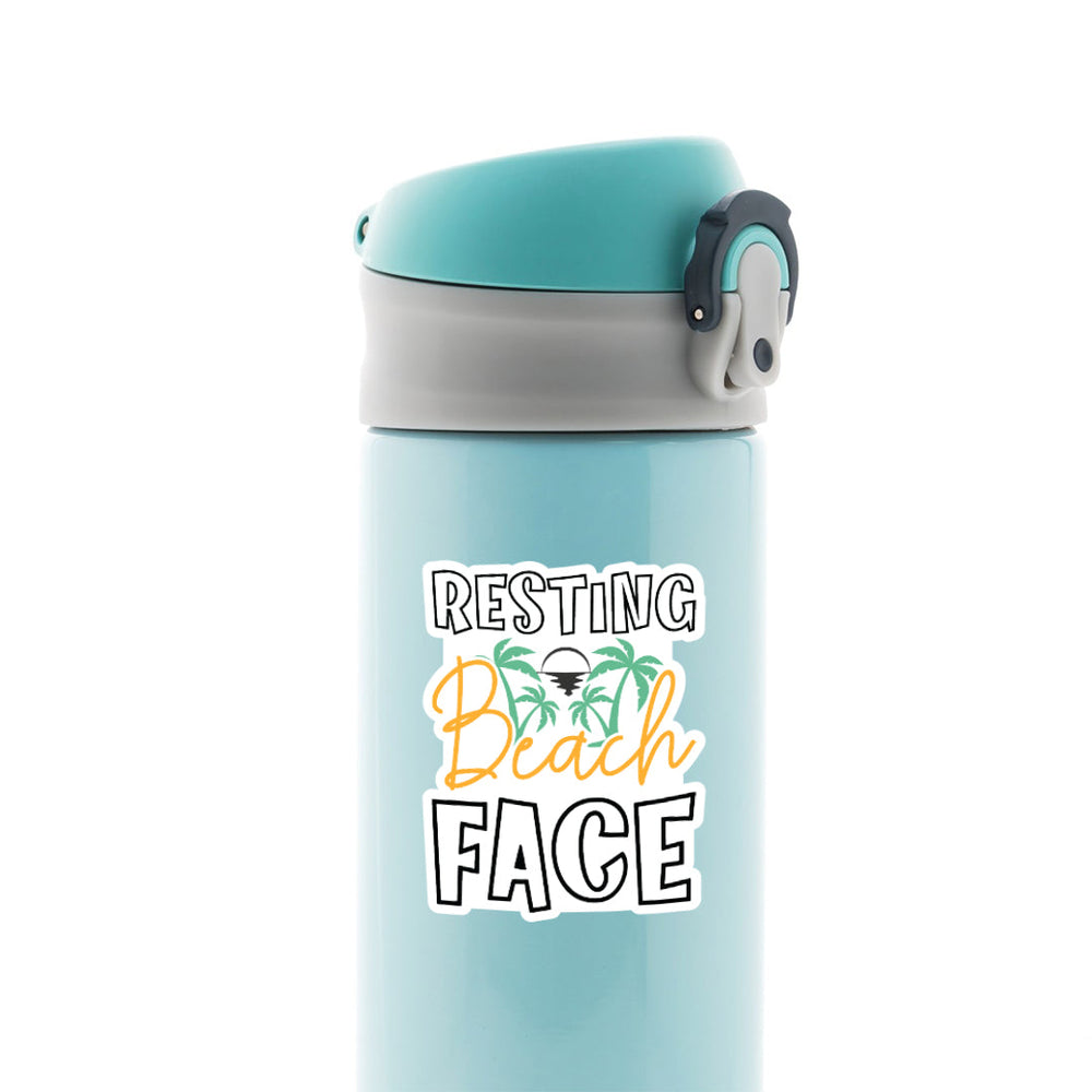 Resting Beach Face Sticker - Channel Coastal Vibes with a Hint of Sass