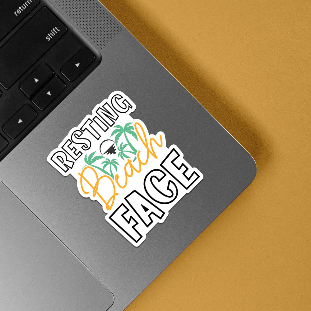 Resting Beach Face Sticker - Channel Coastal Vibes with a Hint of Sass