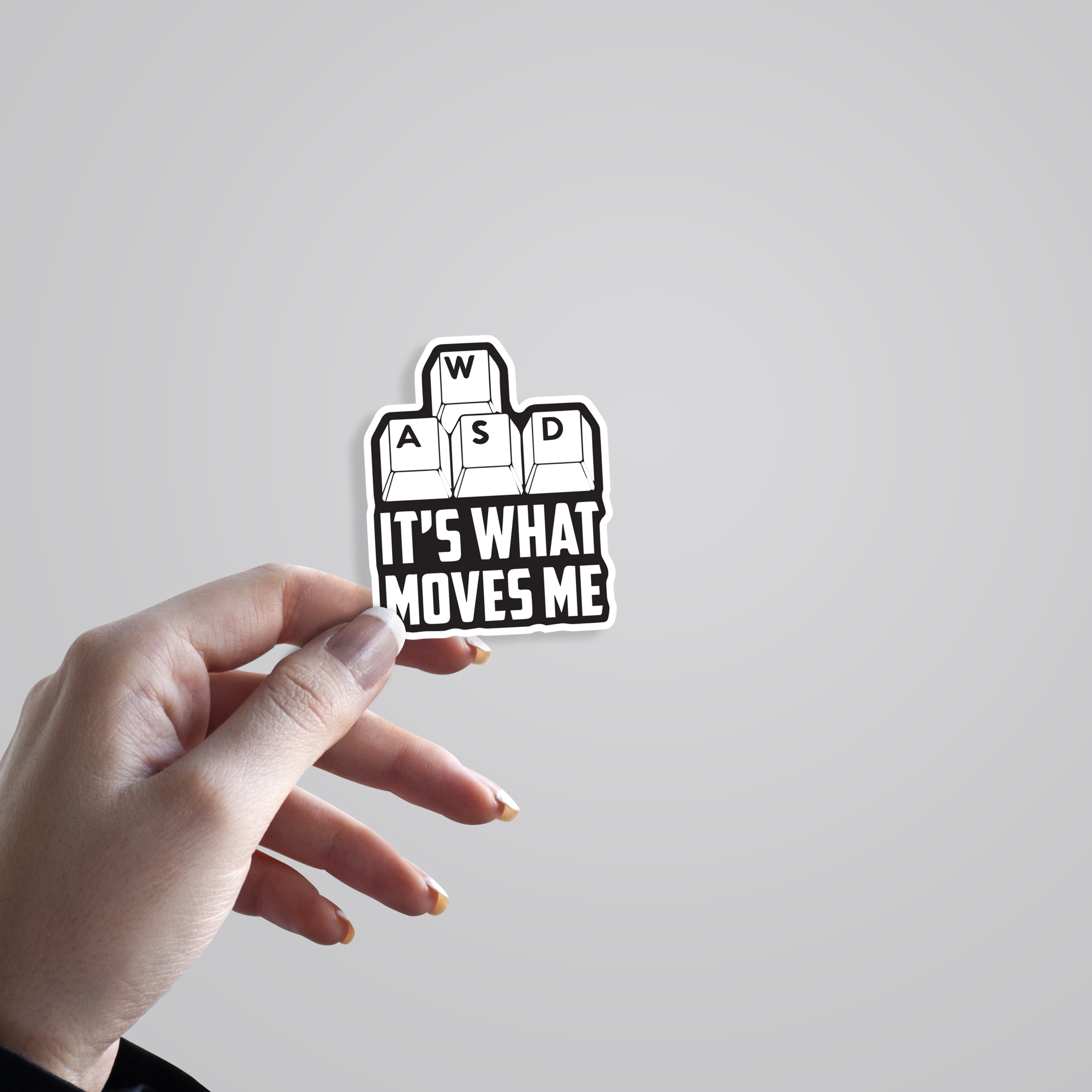 WASD It's What Moves Me Stickers | Level Up Your Gaming Gear with Humor