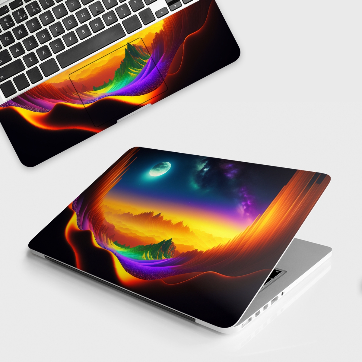 Moon and Desert Laptop Skin - Embrace Mystical Beauty with Captivating ...