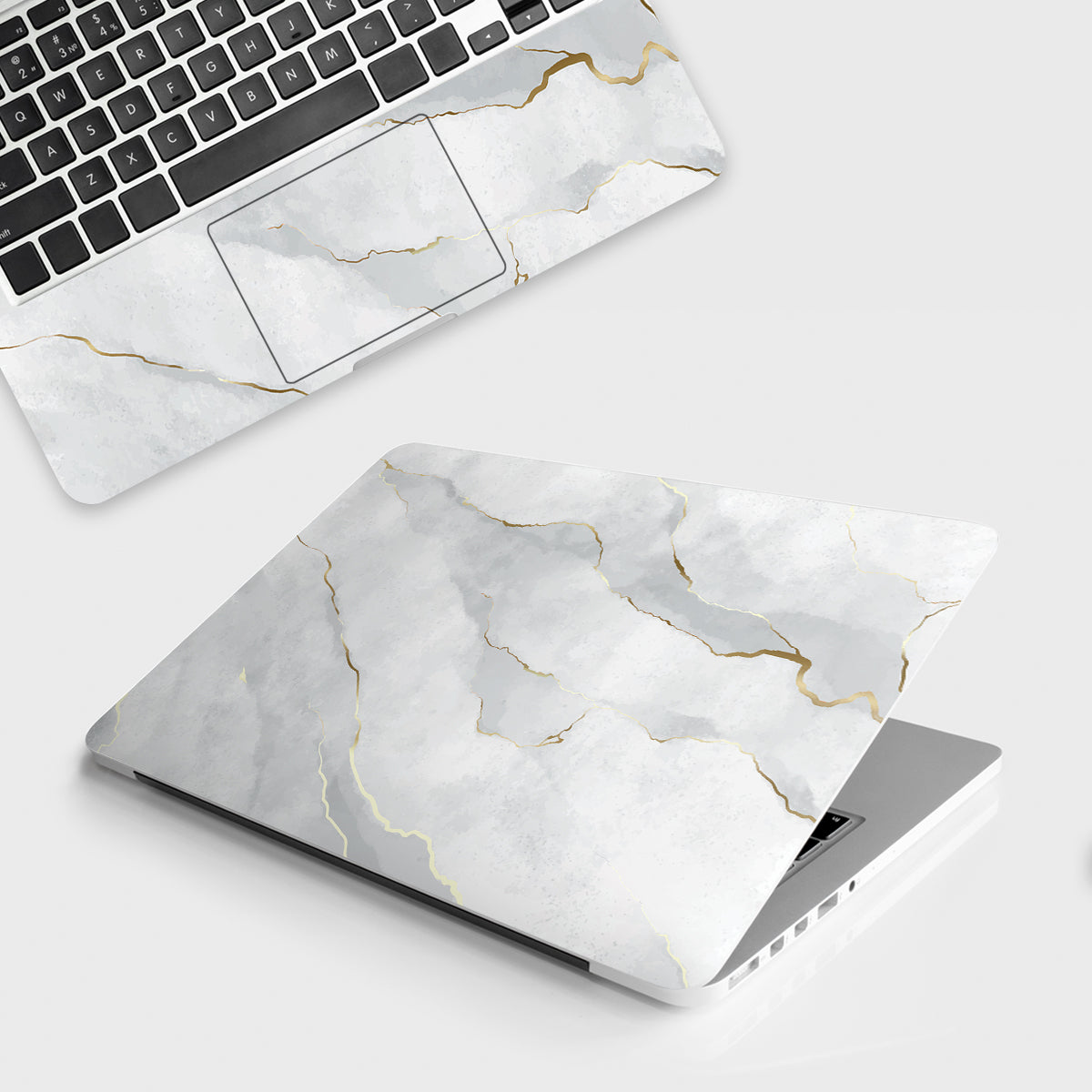 Grey Golden Marble Laptop Skin - Elevate Your Laptop's Aesthetics with ...