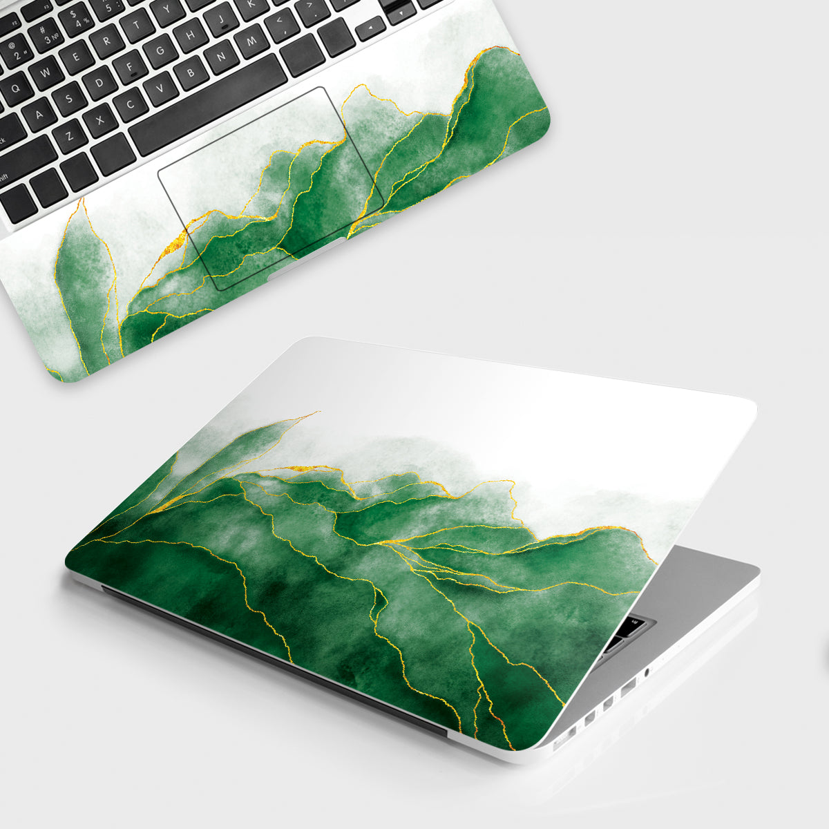 Green Golden Marble Laptop Skin - Embrace Opulence with Luxurious and ...