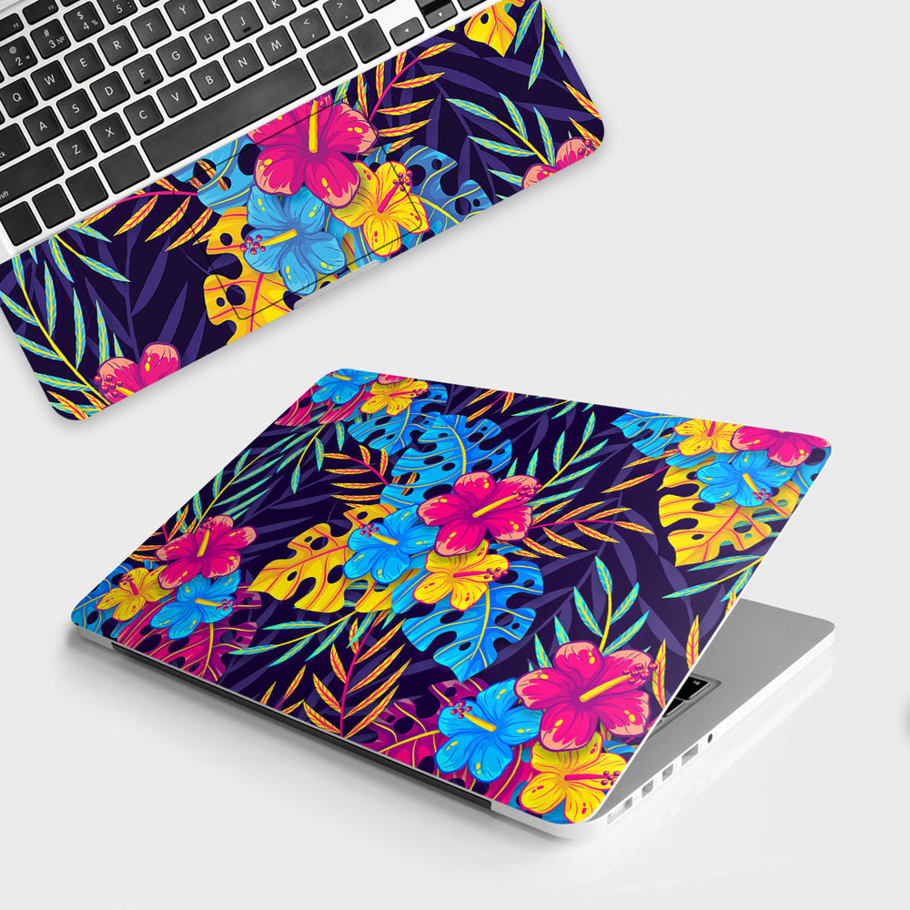 Colorful Florals Leaves Laptop Skin - Embrace Nature's Palette with ...