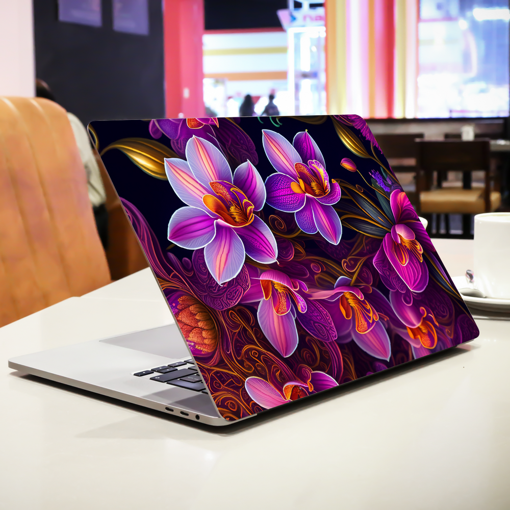 Royal Purple Flowers Laptop Skin - Embrace Regal Beauty with ...